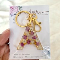 Real Flower Resin Keychain, Rose Petals Keychain, Handmade Custom Key ...