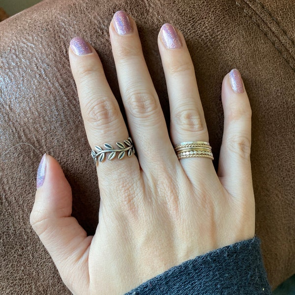 Silver and Gold Stacking Set,6 Ring Set,stacking Rings,set,multi ...