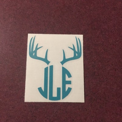 Deer Antler Monogram Decal - Etsy