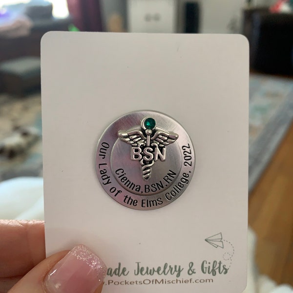 BSN Pins for Nurse Graduation | Nursing Pin for Pinning Ceremony | BSN ...