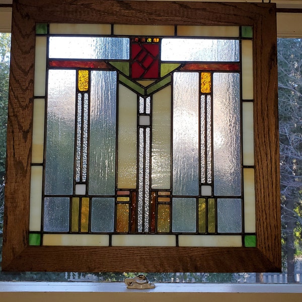 Craftsman Style Stained Glass Window - Etsy