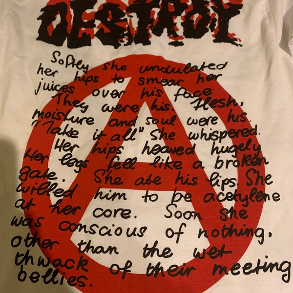 DESTROY Anarchist Love Story Seditionaries Style Punk Shirt by Addicted ...