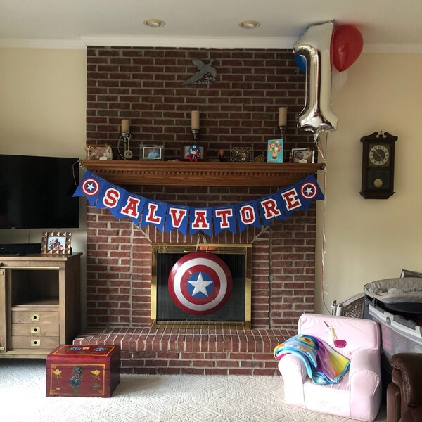 Personalized Captain America Banner Captain America Birthday Banner ...