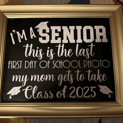 First Day of Senior Year Printable Sign First Day of School Sign 12th ...