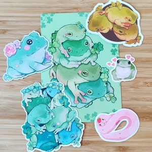 Frog Stack Bookmark Frog Art Cute Bookmark Laminated - Etsy UK