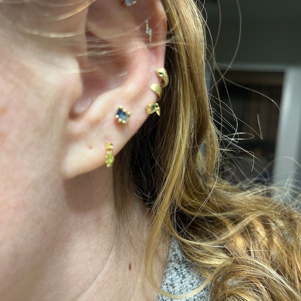 14k Solid Gold Snake Helix Daith Rook Conch Ring Septum Hoop Snake ...