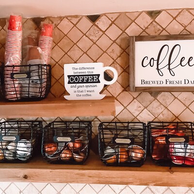 Coffee Sign Coffee Bar Brewed Fresh Daily Self Serve Sign Wood Sign ...