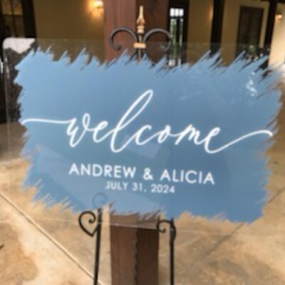 Welcome Wedding Sign, Personalized Welcome to Our Wedding Sign, Brushed ...