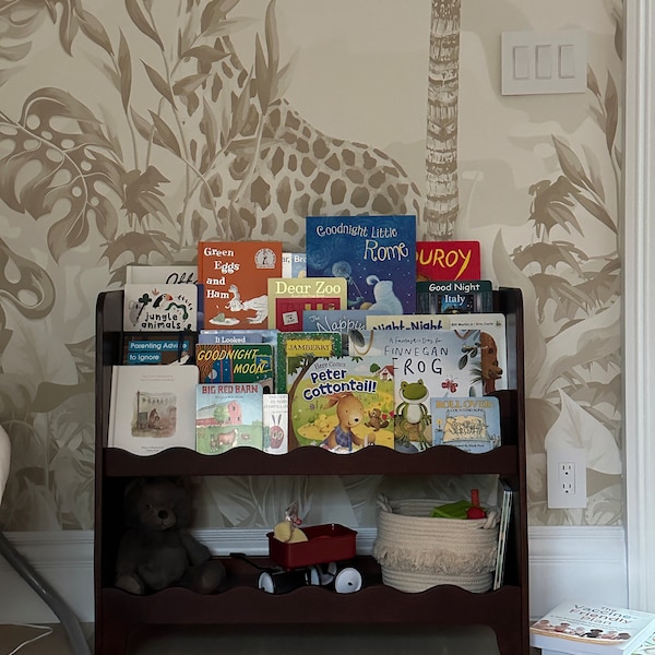 A Front Facing, Montessori Bookcase for Children, in Dark Brown Stain ...