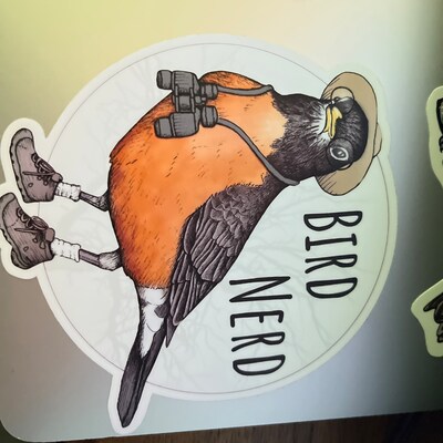 Bird Nerd Vinyl Sticker. Birding Bumper Sticker. Bird Lover Water ...