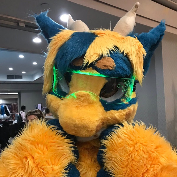 The Original Illuminated Cyberpunk Cyber Goth Fursuit Visor Deus-hex ...