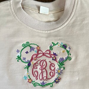 Floral Minnie Spring Wreath Machine Embroidery Design. Perfect for ...