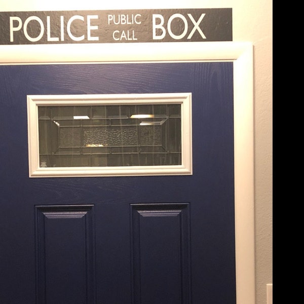 Police Public Call Box Telephone Bedroom Closet Door - Black Wall Vinyl ...