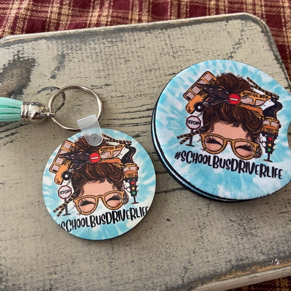 Bus Driver Car Coaster PNG, School Bus Sublimation Coaster, Back to ...