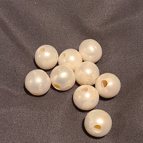 11-12mm A-AA off Round Freshwater Pearl Large Hole 2.2mm 3mm Potato ...