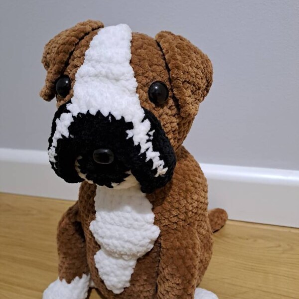 Boxer Crochet Pattern, Crochet Boxer Dog Pattern, Amigurumi Boxer ...