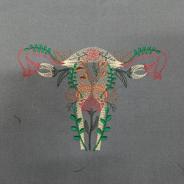 DIGITAL: Female Reproductive System Stylized With Flowers Sketch ...