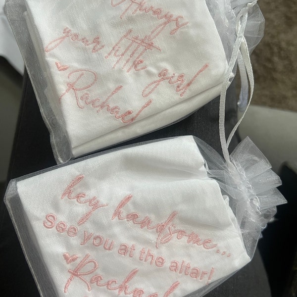Gift for the Groom Personalized/embroidered Wedding Handkerchief / Hey ...