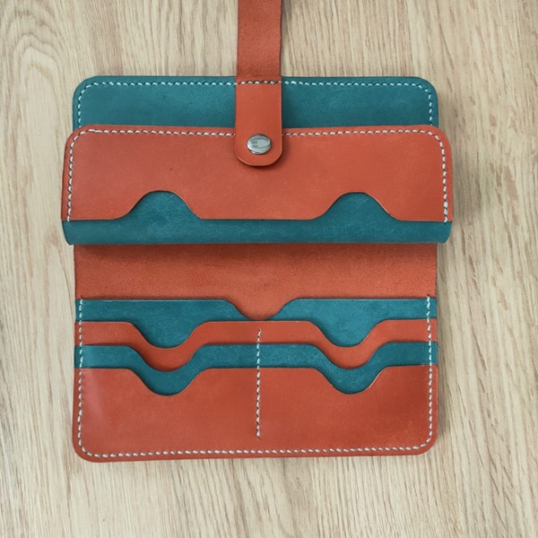 The Reef Leather Long Wallet PDF Pattern: 8 Card Pockets, a Coin Pocket ...