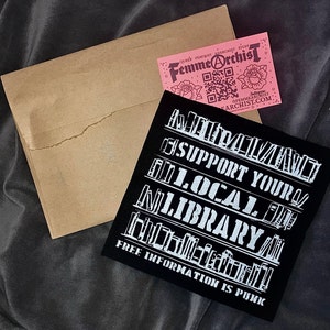 Support Your Local Library Fabric Back Patch - Etsy