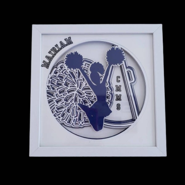 CHEERLEADER 3D SVG for Shadow Box | Sports | Silhouette | Gift | Award ...