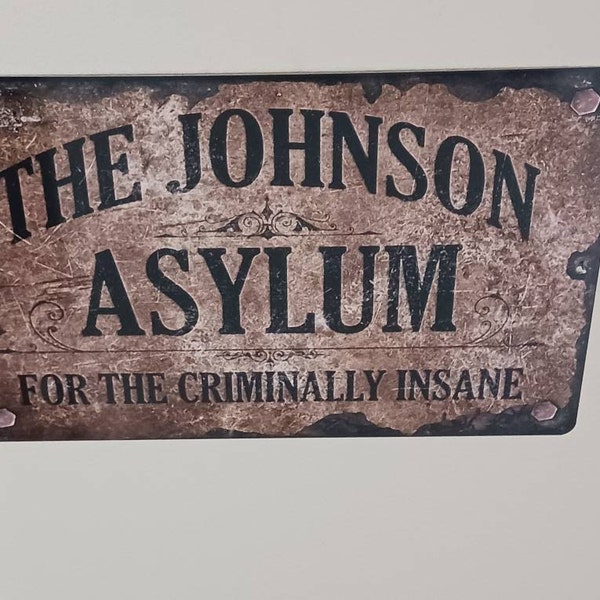Personalized Insane Asylum Sign: Rusty Metal Halloween Decor - Etsy
