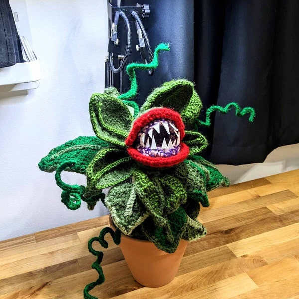 Mean Green Carnivorous Plant Crochet Pattern, Monster Crochet Sculpture ...