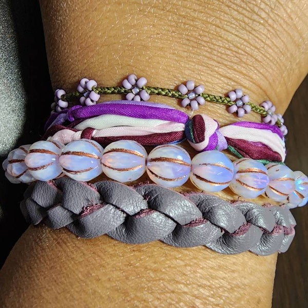 LITTLE CLOVERS Adjustable Tiny Shamrock Beaded Bracelet, Grow Wild ...