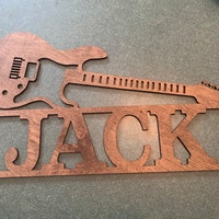 Guitar Name Sign, Nursery Decor, Personalized Wood Sign, Music Gift ...