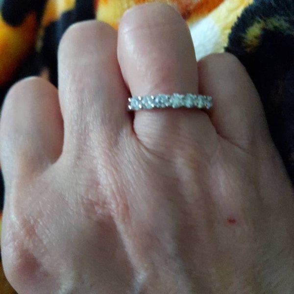 Moissanite Sterling Silver 925 Half Eternity Band With the Finest White ...