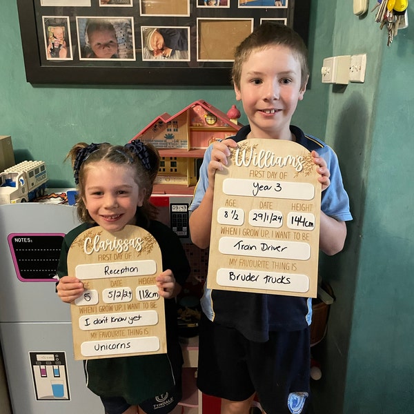 Personalised First Day Board, Customisable First Day Board, Kids First ...