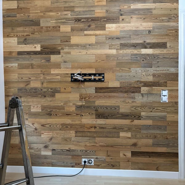 Reclaimed Wood Wall Panel "amber Lite" - Etsy