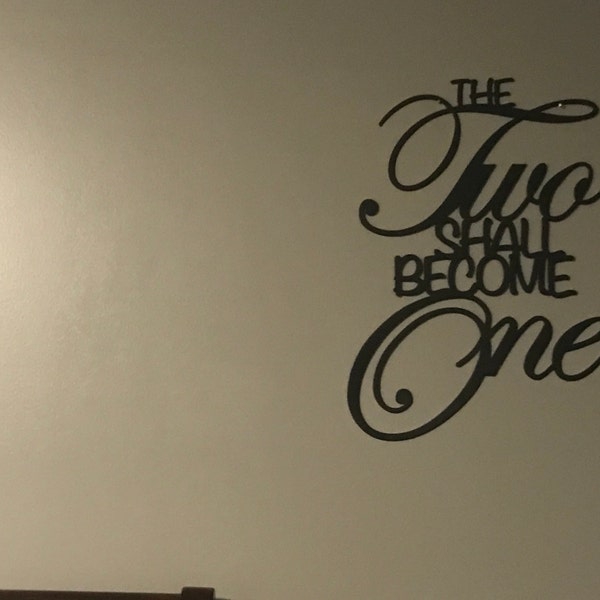 The Two Shall Become One Metal Scripture Sign to Give as a Gift for ...