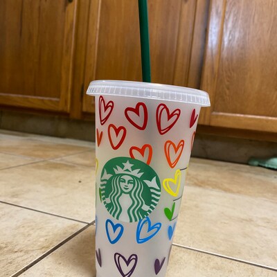 Pride Hearts Starbucks Cup, LGBTQ Starbucks Cup, Gay Pride Month Gift ...