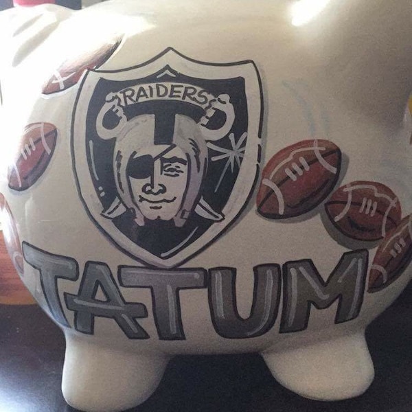 Personalized Piggy Bank Sports Custom Art in the Football Team of Your ...