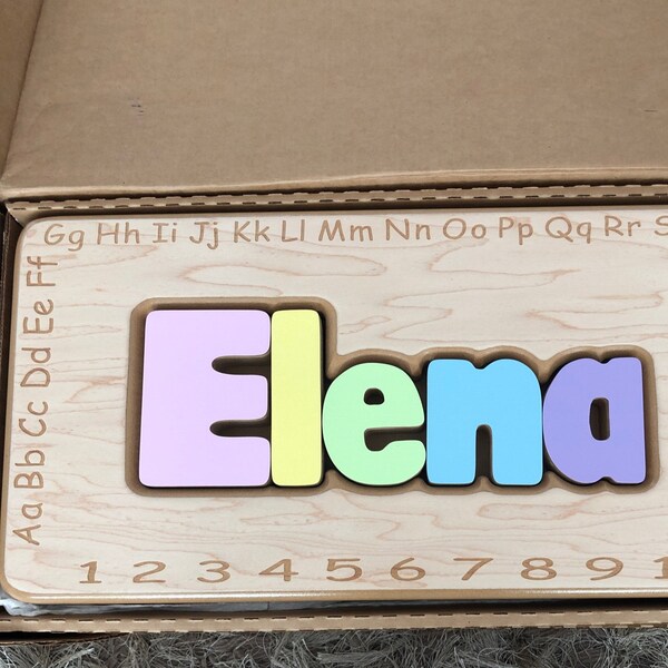 Name Puzzle Stool With Alphabet - Etsy