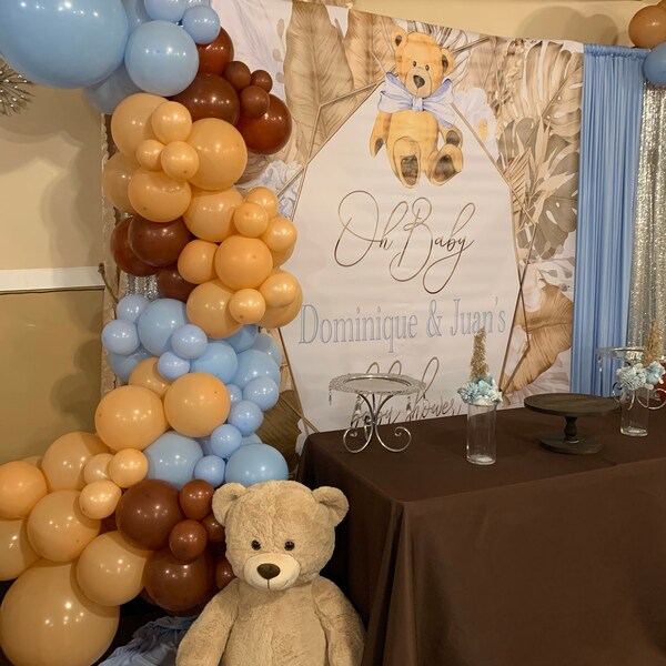 PRINTABLE Teddy Bear Baby Shower Backdrop Banner | Teddy Bear Theme ...