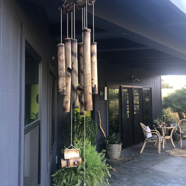 Natural Bamboo Wind Chimes, Durable Exotic Tropical Beach Gift for Zen ...