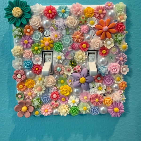 Flower Filled Switch Plate Covers, Colorful Blossom Filled Light Switch ...