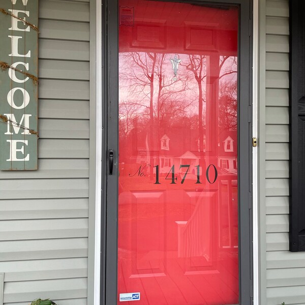 Front Door Number Vinyl Decal • Street Number - House Address Number ...