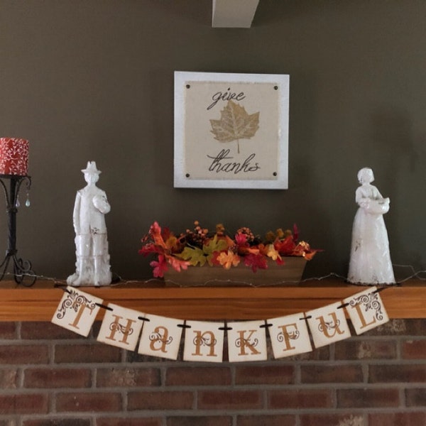 Thanksgiving Decoration THANKFUL Fall Banner Hostess Gift - Etsy