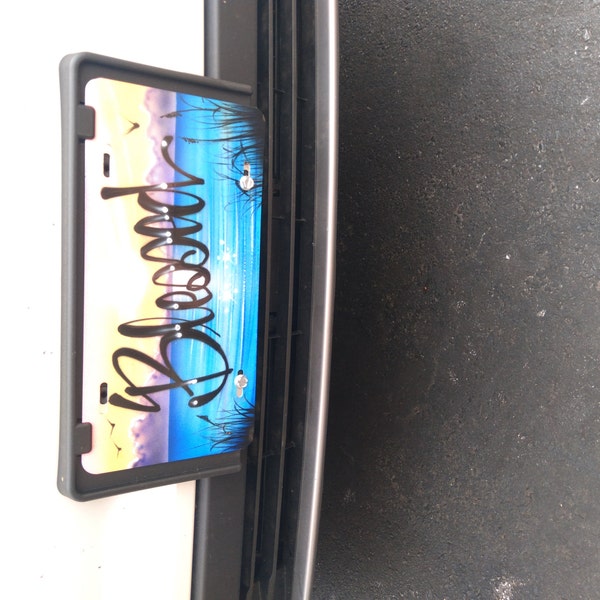 Airbrushed Car Tag Colorful Beach Scene Front License Plate Custom ...