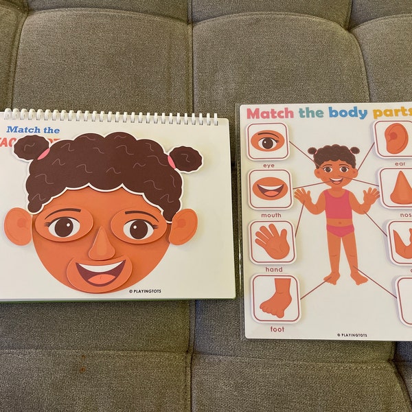 Body Parts Matching Activity Printable, Toddler Busy Book Pages ...