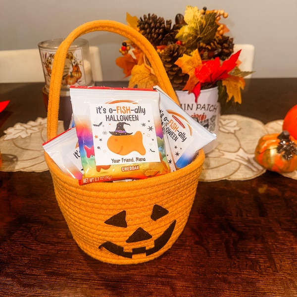 Cute Halloween Goldfish Labels, Halloween School Treat Label, Classroom ...