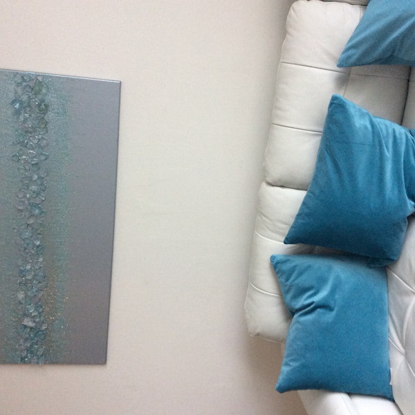 Under the Sea - Glam Sea Glass Painting, Glass Wall Art, Seaglass Decor ...