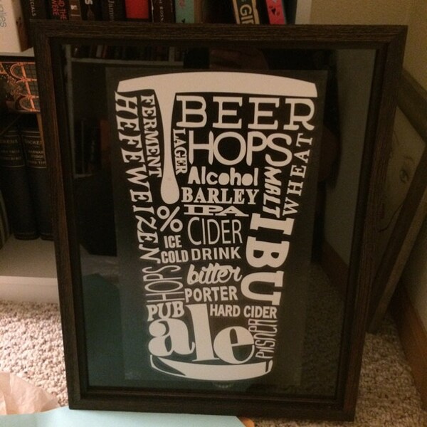 Beer Pint Words Glass - Vinyl Sticker Decal - Etsy