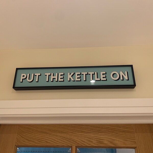 Put the Kettle on Framed Metal Print Retro Metal Sign Gallery Wall Wall ...