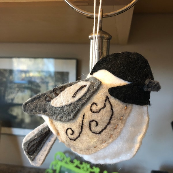Chickadee Sewing Pattern PDF - Backyard Bird Stuffed Ornament - Felt ...