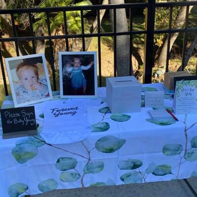 Baby Name Suggestion Box Baby Shower Games Baby Shower Keepsake Grey ...