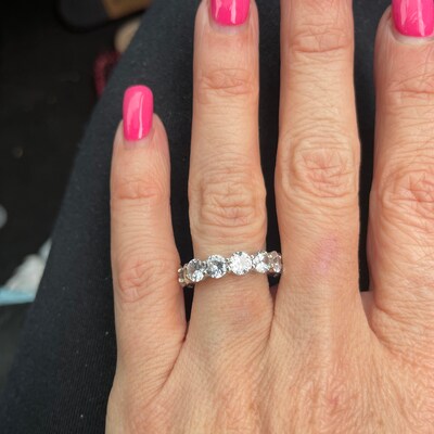 2 Carat Eternity Ring Eternity Moissanite Band Round Cut Full Eternity ...